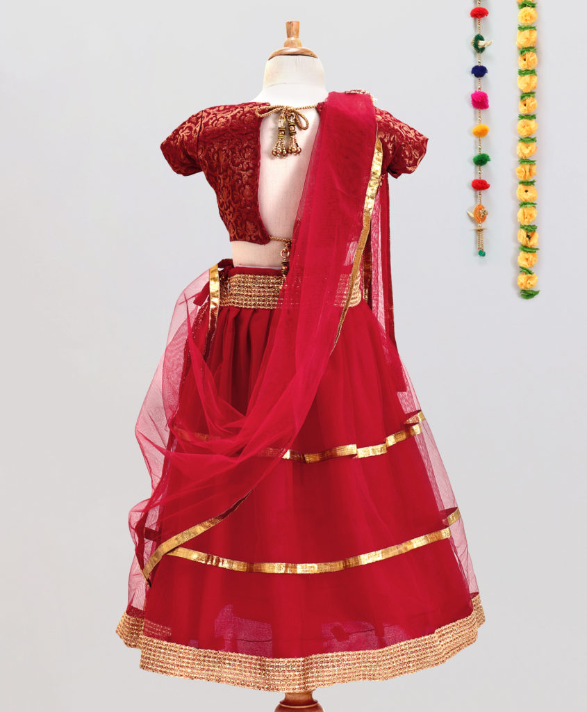 Ghagra choli for kids,Red - Aglare.in | Indian cloths for kids.